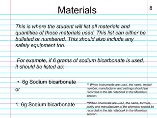 Sample Science Fair Notebook