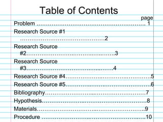 Sample Science Fair Notebook
