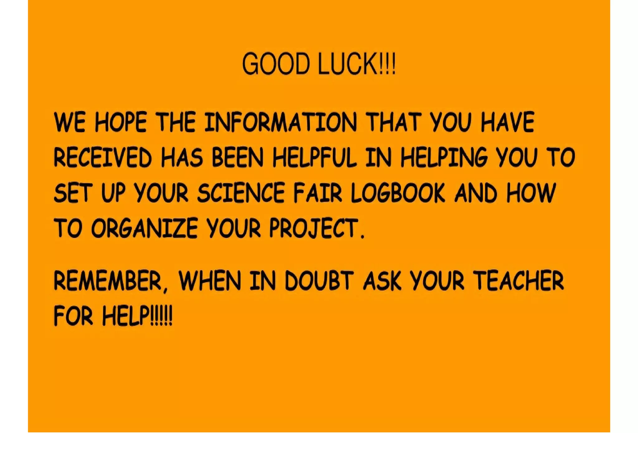 Science Fair Logbook Set-Up Instructions | PDF