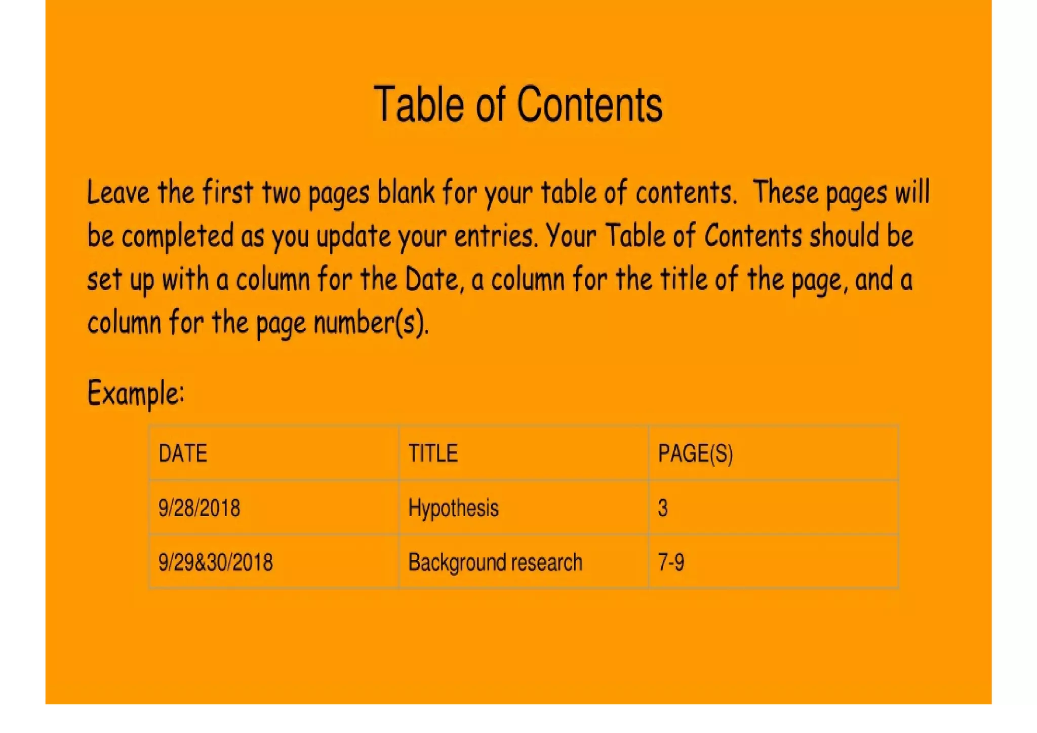 Science Fair Logbook Set-Up Instructions | PDF