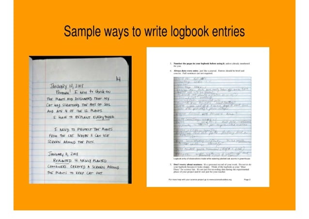 Science Fair Logbook Set-Up Instructions | PDF