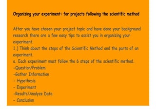 Science Fair Logbook Set-Up Instructions | PDF