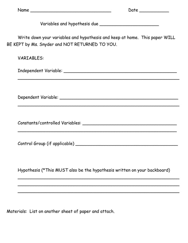Science fair packet | PDF