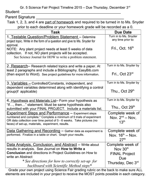 Science fair packet | PDF