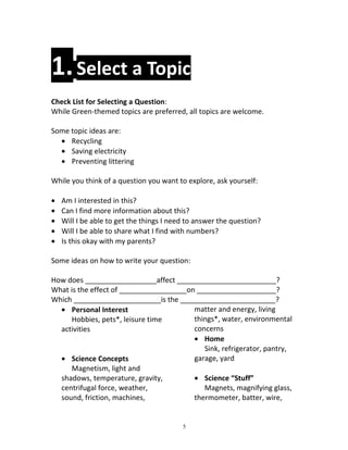 Swansfield Science Fair Packet | DOC