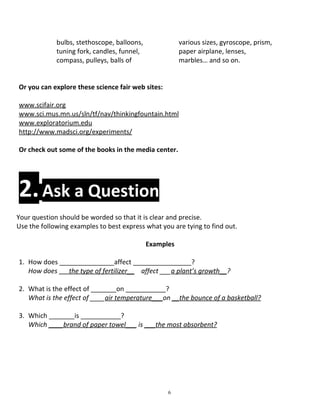 Swansfield Science Fair Packet | DOC