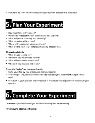 Swansfield Science Fair Packet | DOC