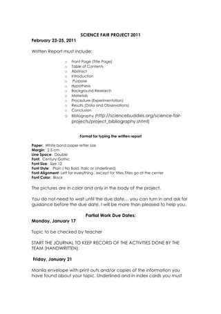 Science fair project guide 2010 2011 | PDF