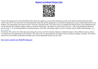 Science Fair Report Sample | PPT