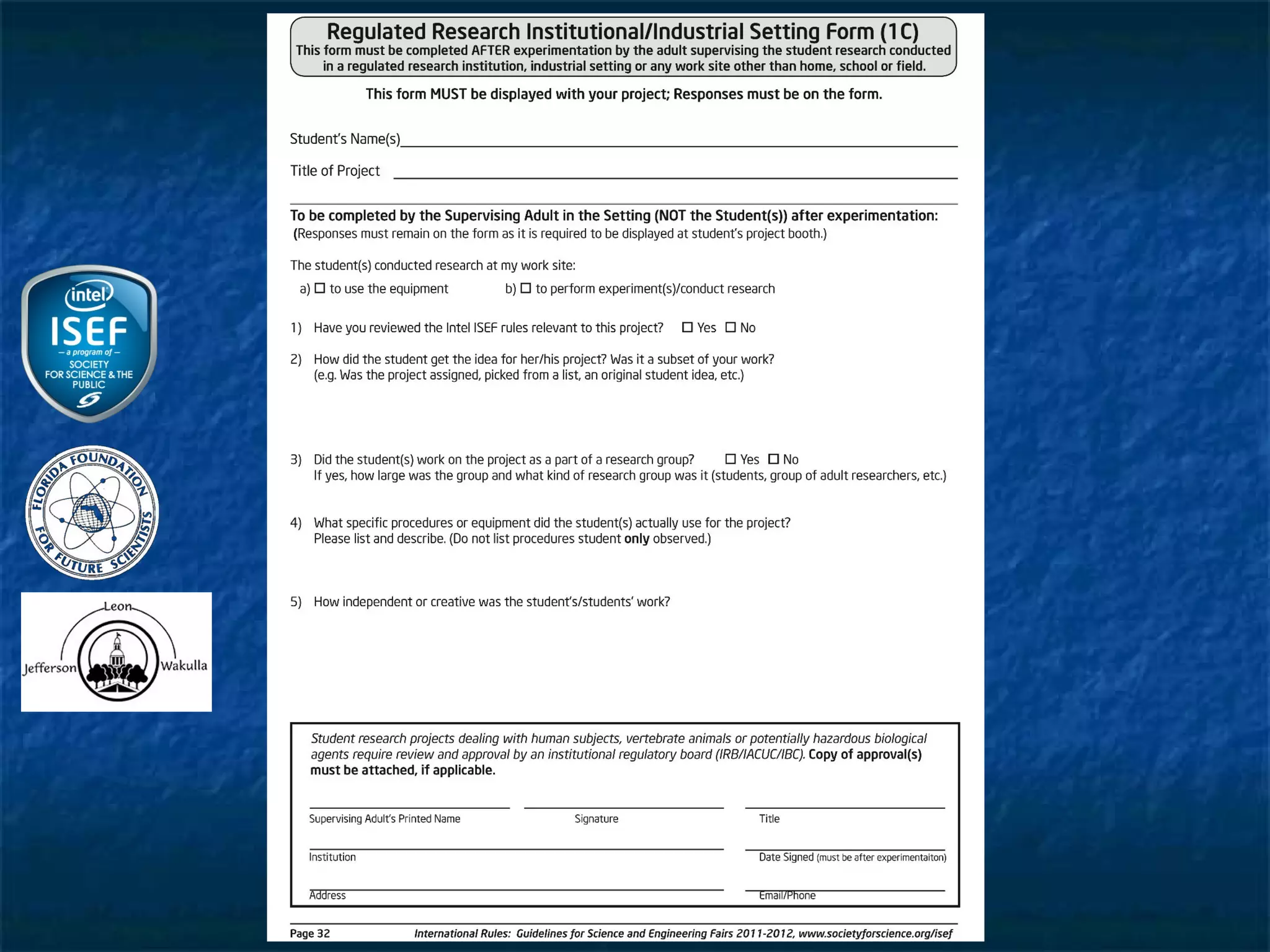 Science fair rules and guidelines power point. | PPT