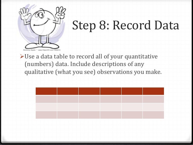Data Table For Science Fair