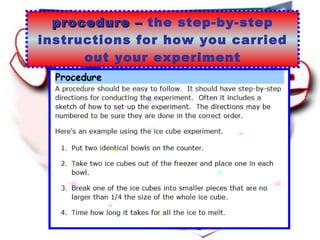 Science Fair Vocabulary | PPT