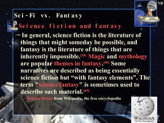 Science Fiction: 2003 version | PPT | Events