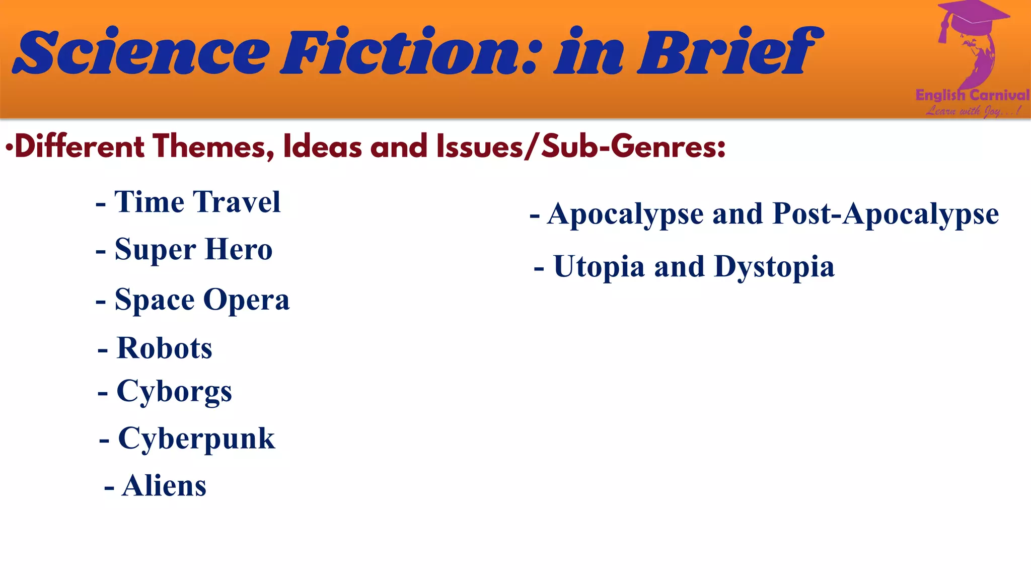 Science fiction: An Introduction | PPTX | Science Fiction | Genres