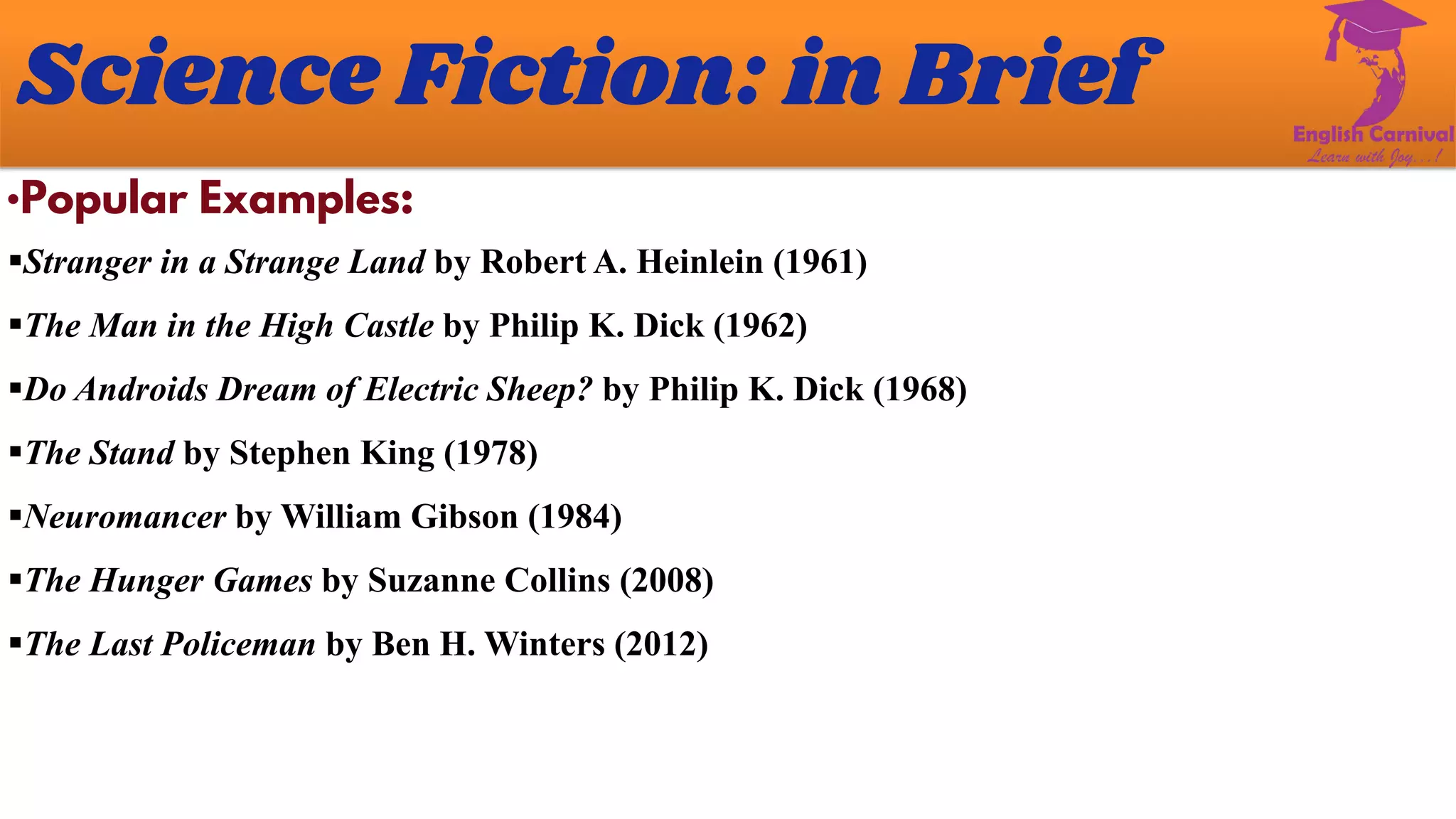 Science fiction: An Introduction | PPTX