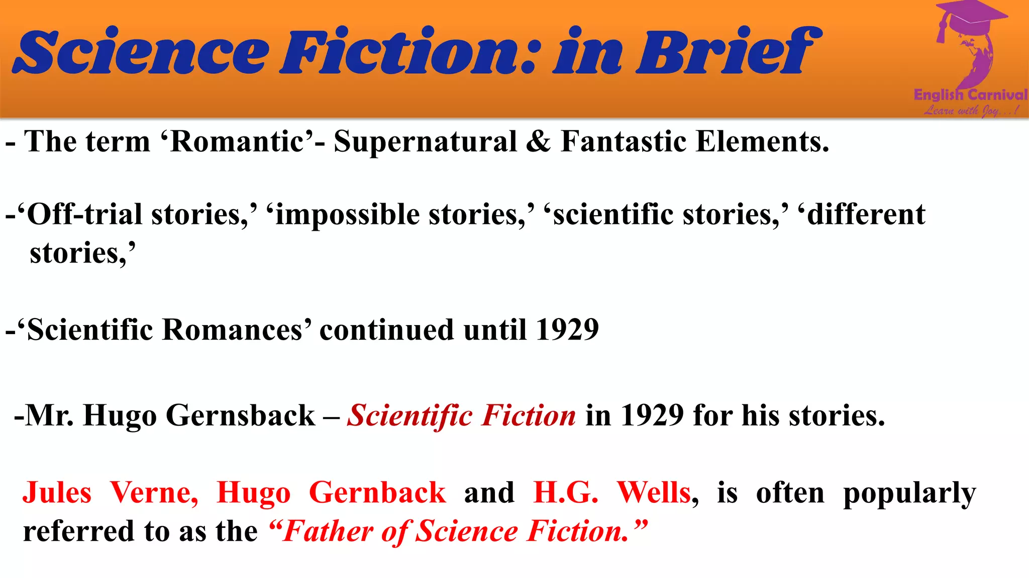 Science fiction: An Introduction | PPTX