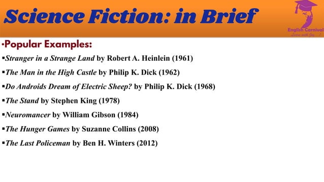 Science fiction: An Introduction | PPTX | Science Fiction | Genres
