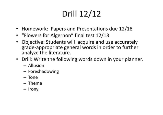 Science Fiction Flowers For Algernon | PDF