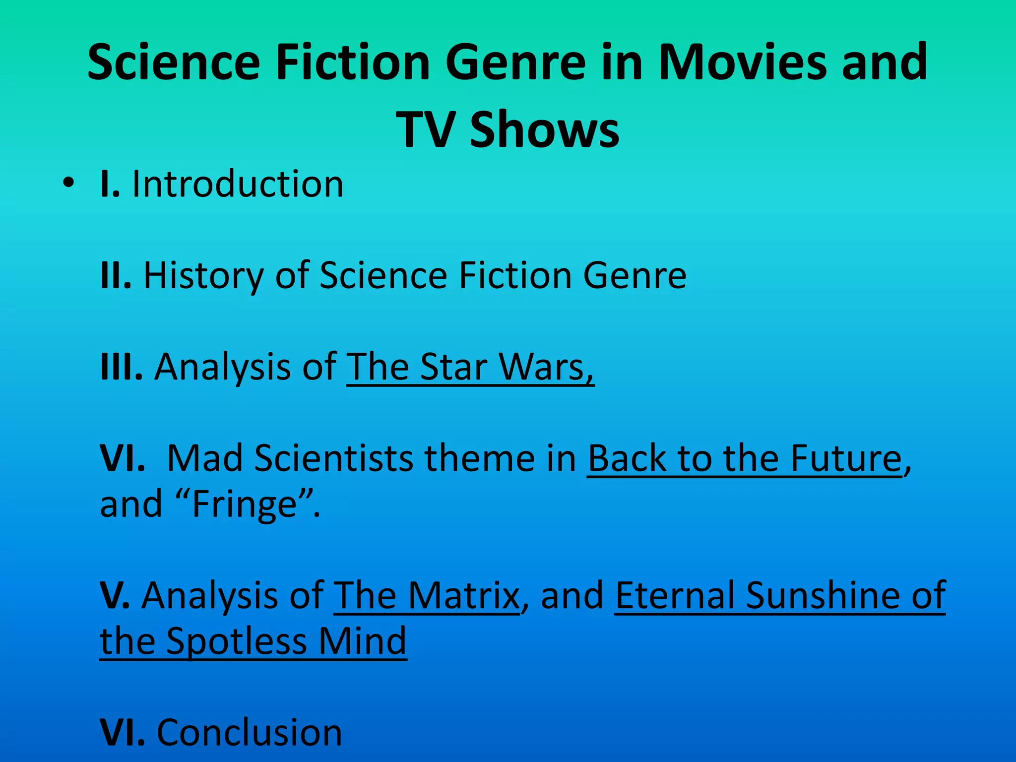 Science fiction genre in movies and tv shows | PPT