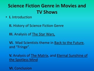 Science fiction genre in movies and tv shows | PPTX