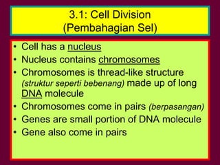 Science Form 4 - Genetics. Cell division. Inheritance | PPT