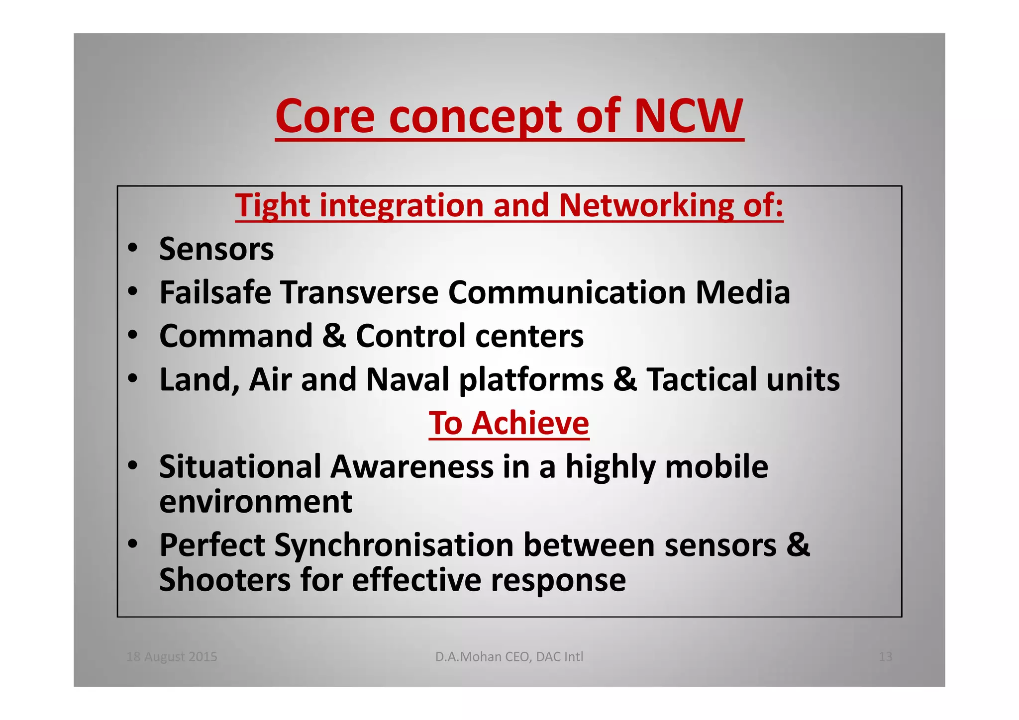 Network Centric Warfare - An Introduction | PDF