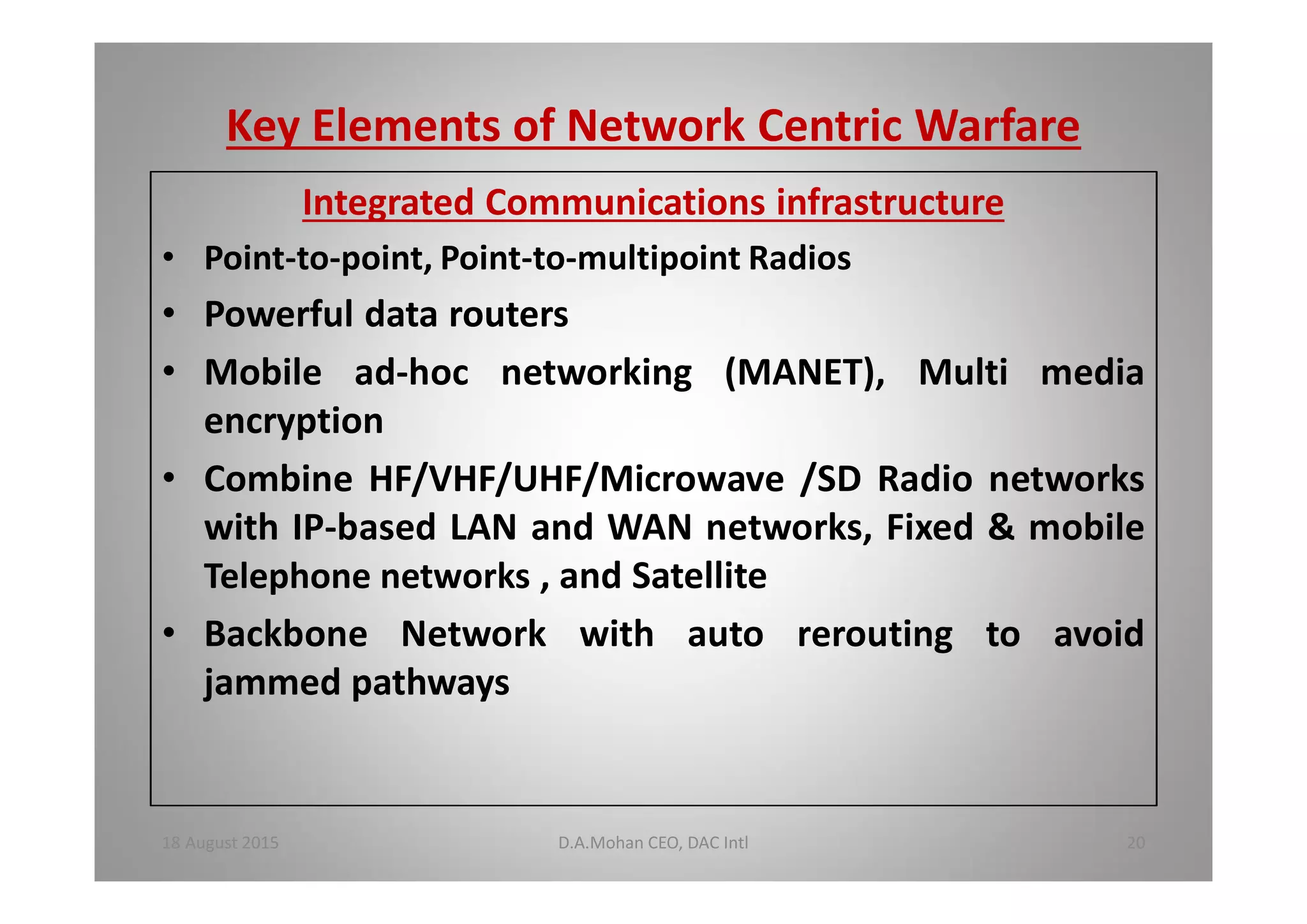 Network Centric Warfare - An Introduction | PDF