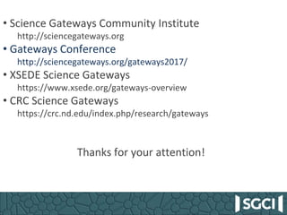 SGCI Science Gateways Landscape in North America | PPTX