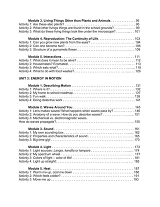 Science grade 7 Module- Table of Contents | DOCX