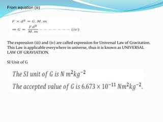 Science gravitation for class 9th | PPTX