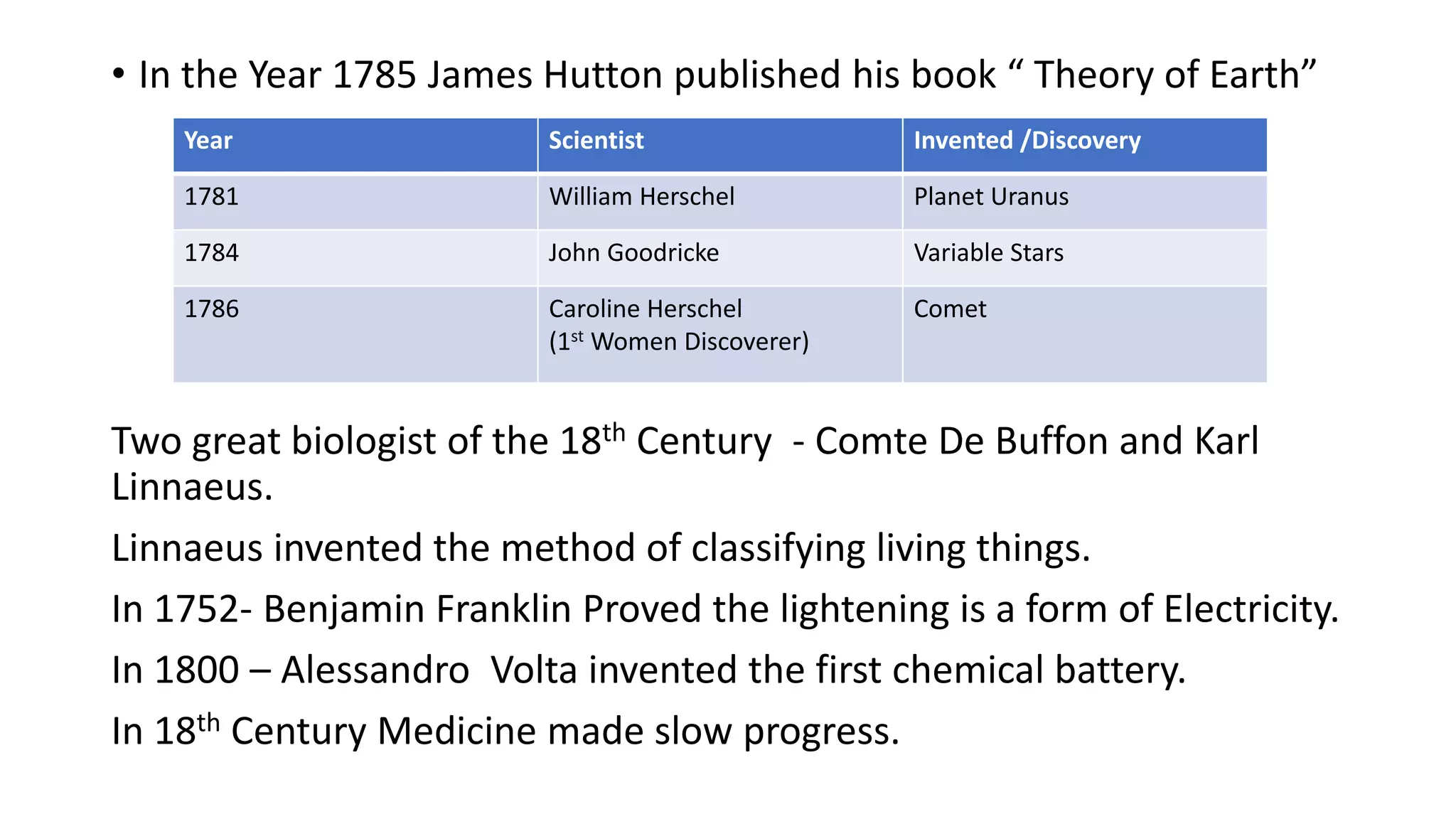 Science in 18 th century | PPTX