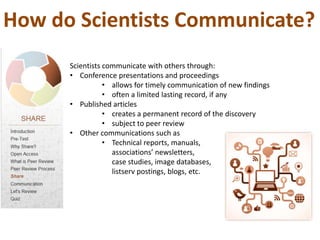 Share: Science Information Life Cycle | PPTX