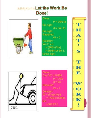 Work Science Examples