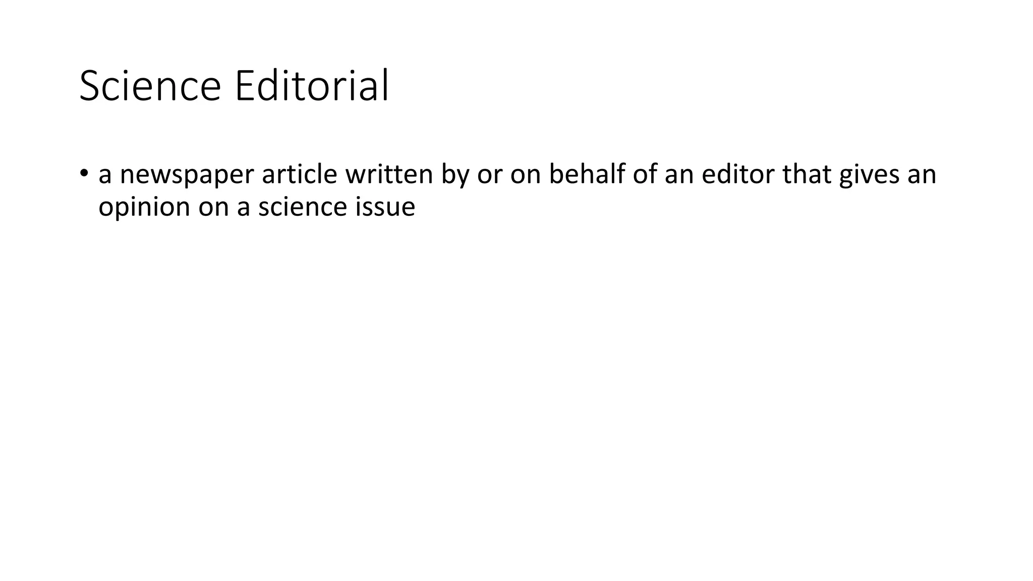 Science journalism workshop | PPTX