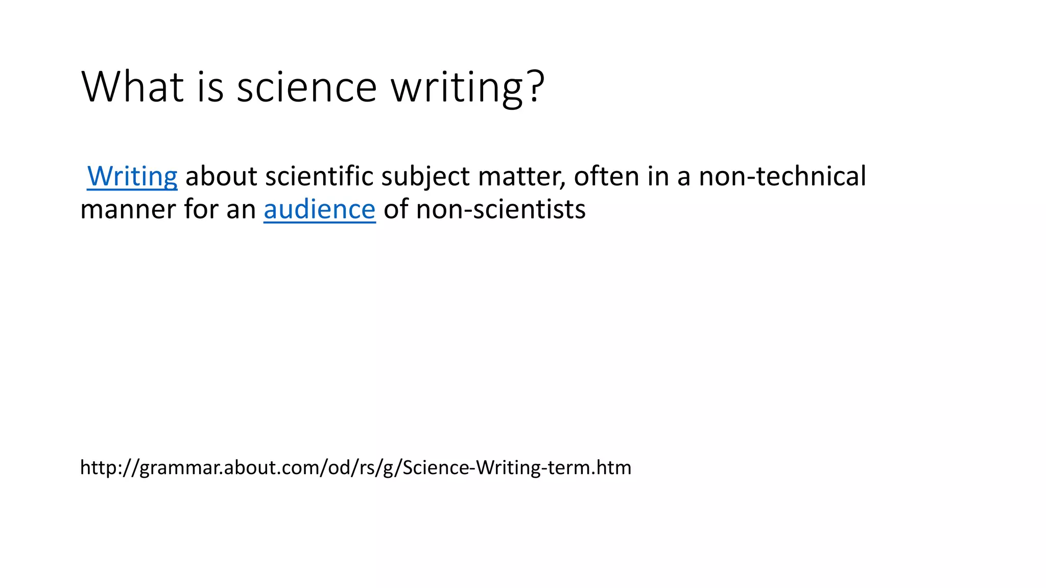Science journalism workshop | PPTX