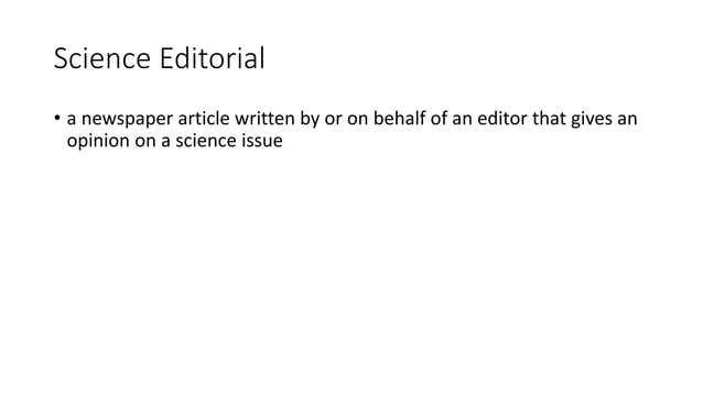 Science journalism workshop | PPTX
