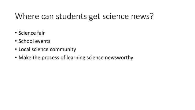 Science journalism workshop | PPTX