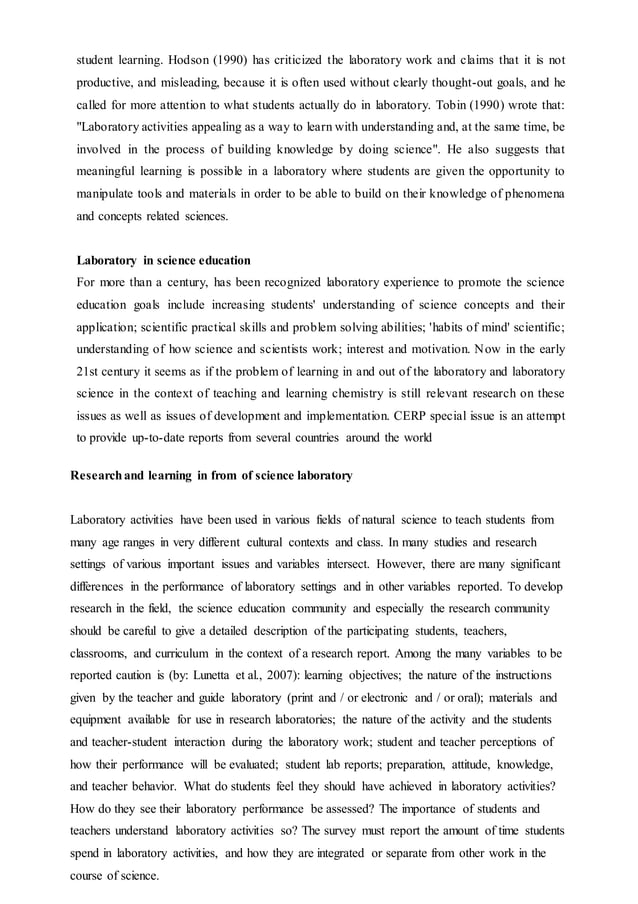 Introduction of Science lab | DOCX | Educational Assessment | Education