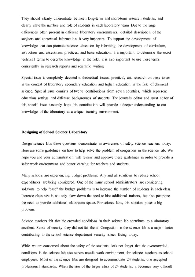 Introduction of Science lab | DOCX | Educational Assessment | Education