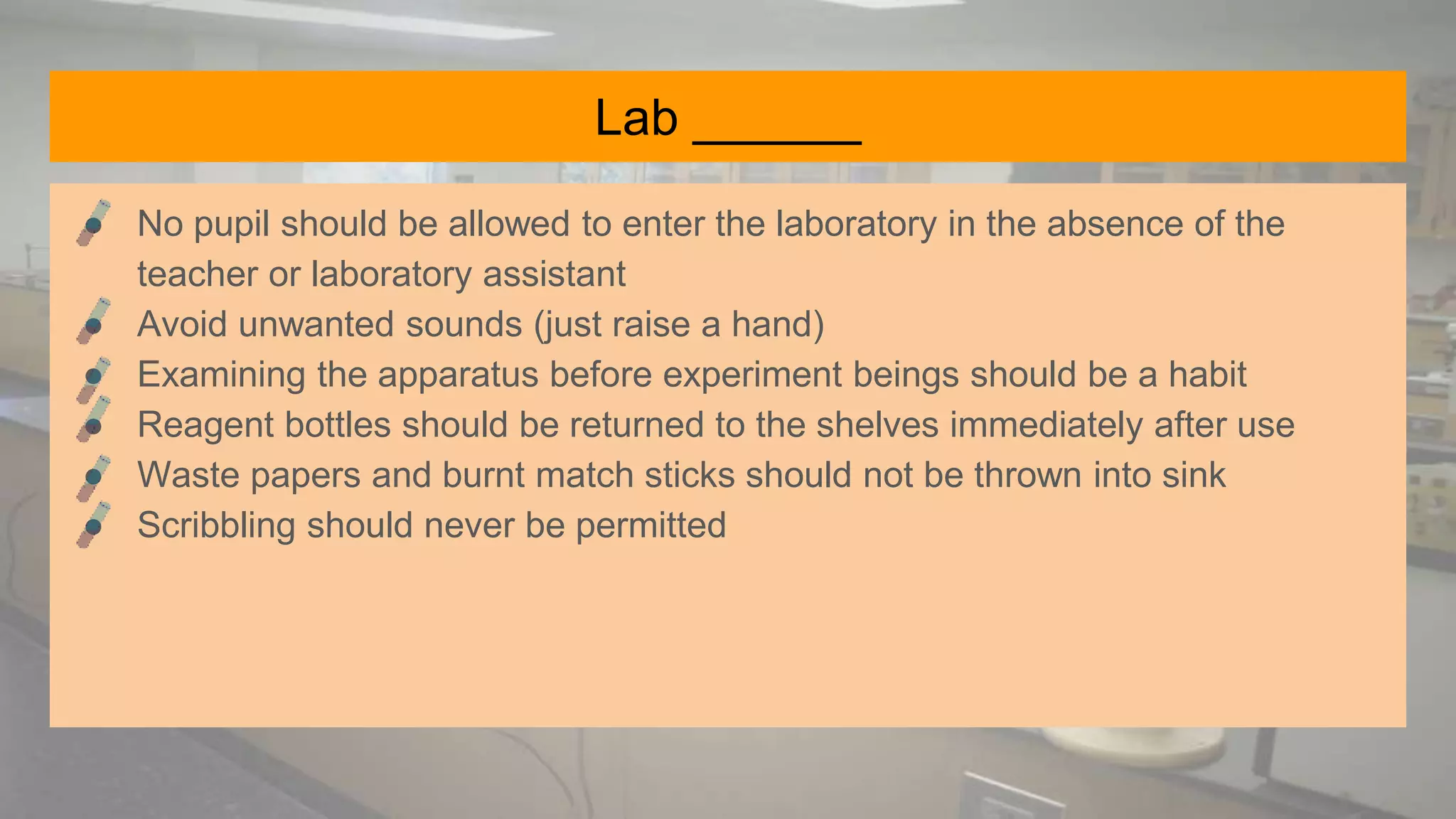 Science laboratory maintenance, lab accidents and precautions of lab ...