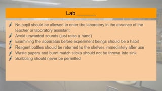 Science laboratory maintenance, lab accidents and precautions of lab ...