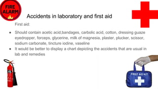 Science laboratory maintenance, lab accidents and precautions of lab ...
