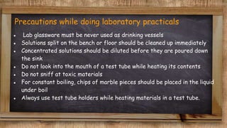 Science laboratory maintenance, lab accidents and precautions of lab ...