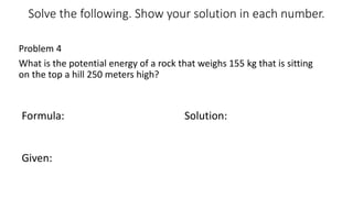 Science 6 Lesson about different energy enjoy | PPTX