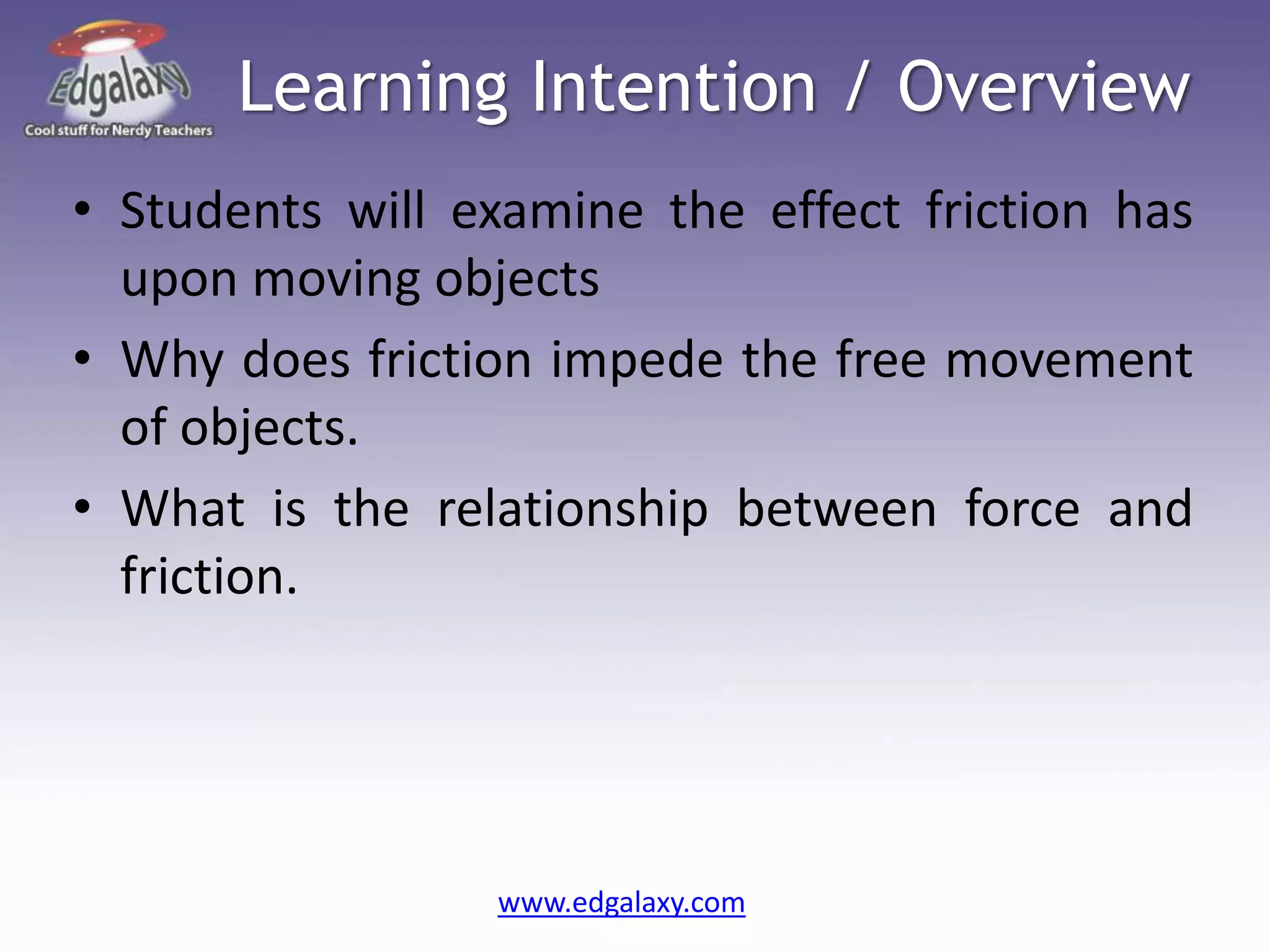 Science lesson plan friction | PPTX
