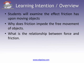 Science lesson plan friction | PPTX