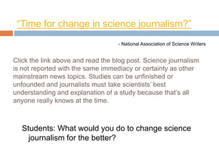 Science news lesson module 1 | PPTX