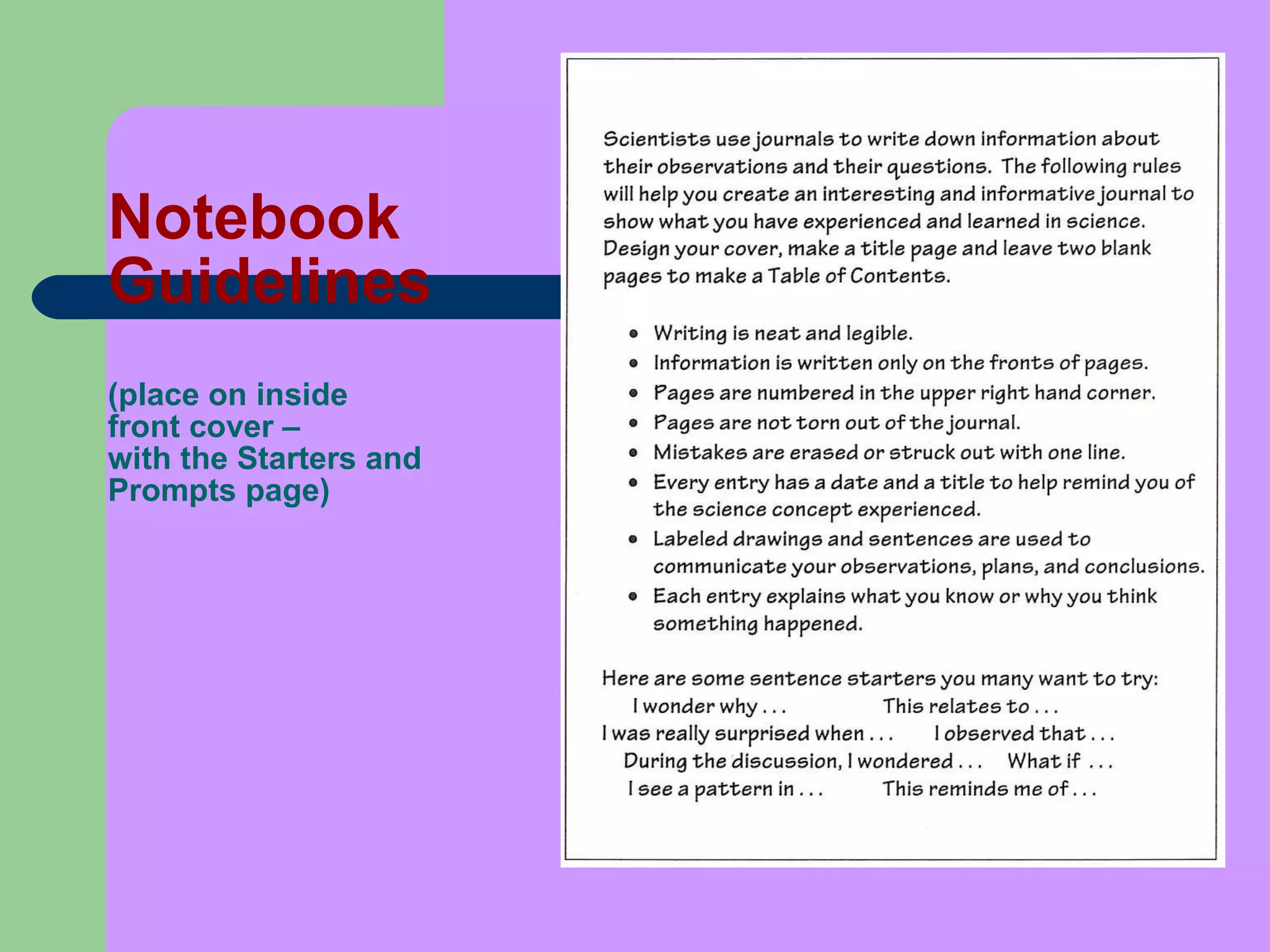 How to set up your science notebook | PPT