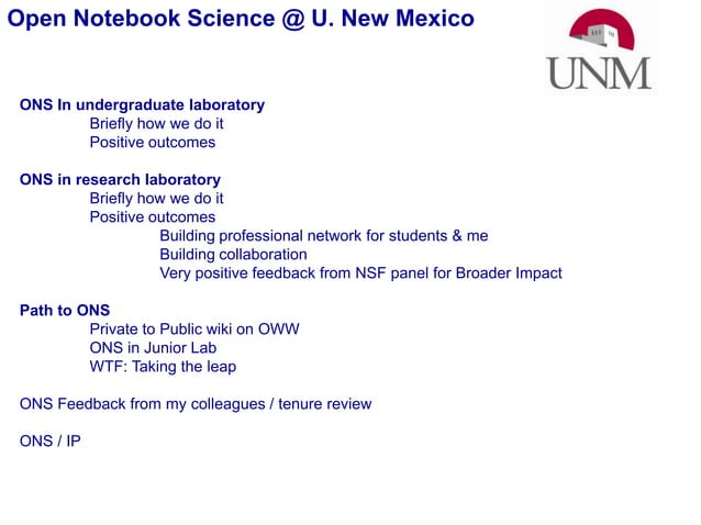 Science Online2010 Open Notebook Science | PPT