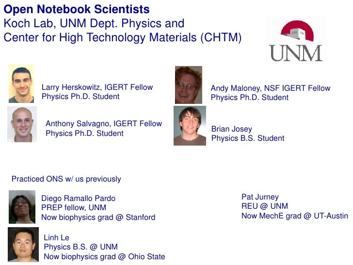 Science Online2010 Open Notebook Science